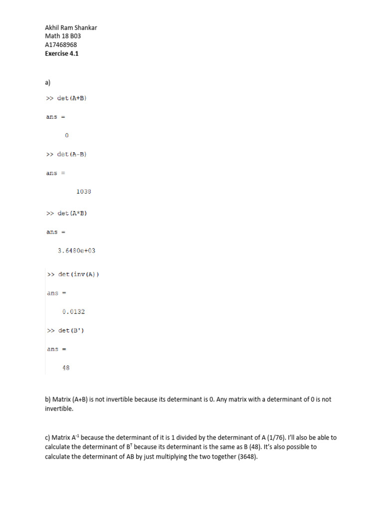 Akhil Ram Shankar - Matlab Assignment 4 | PDF | Science & Mathematics ...