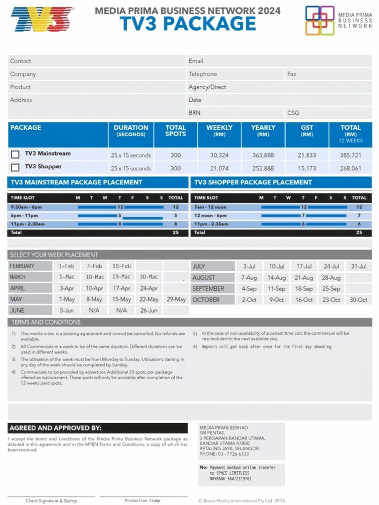 Tv3 Pakej 2024 | PDF