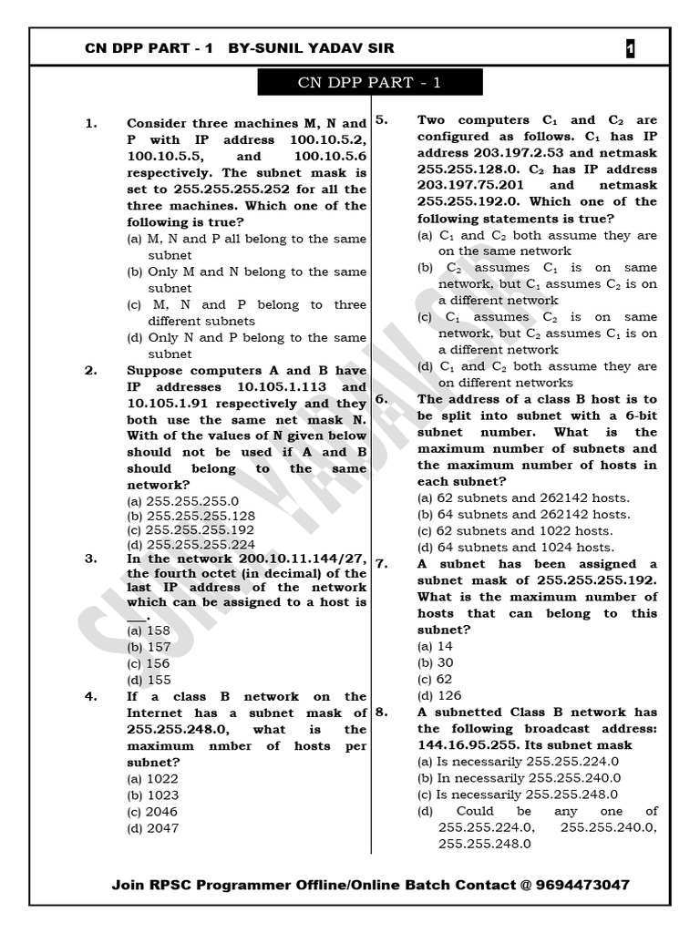 CN DPP 1 | PDF | Ip Address | Networking Standards