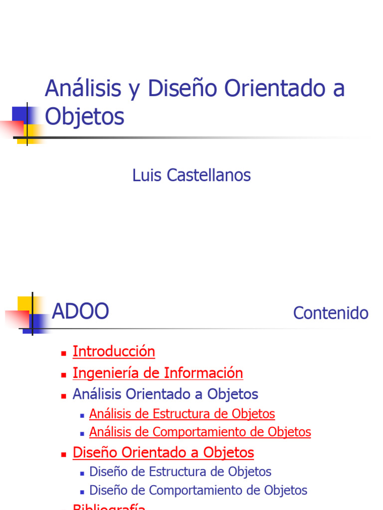 Anc3a1lisis Y Disec3b1o Orientado A Objetos Descargar Gratis Pdf Objeto Informática