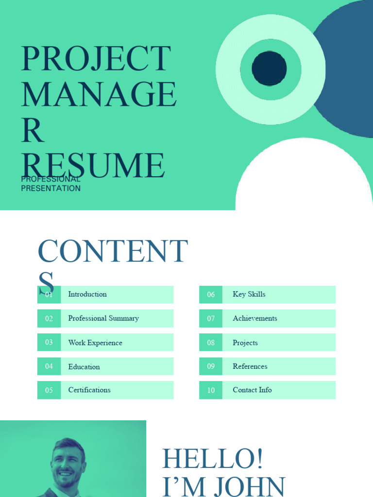 Bản Sao Của Modern Project Manager Resume Presentation | PDF