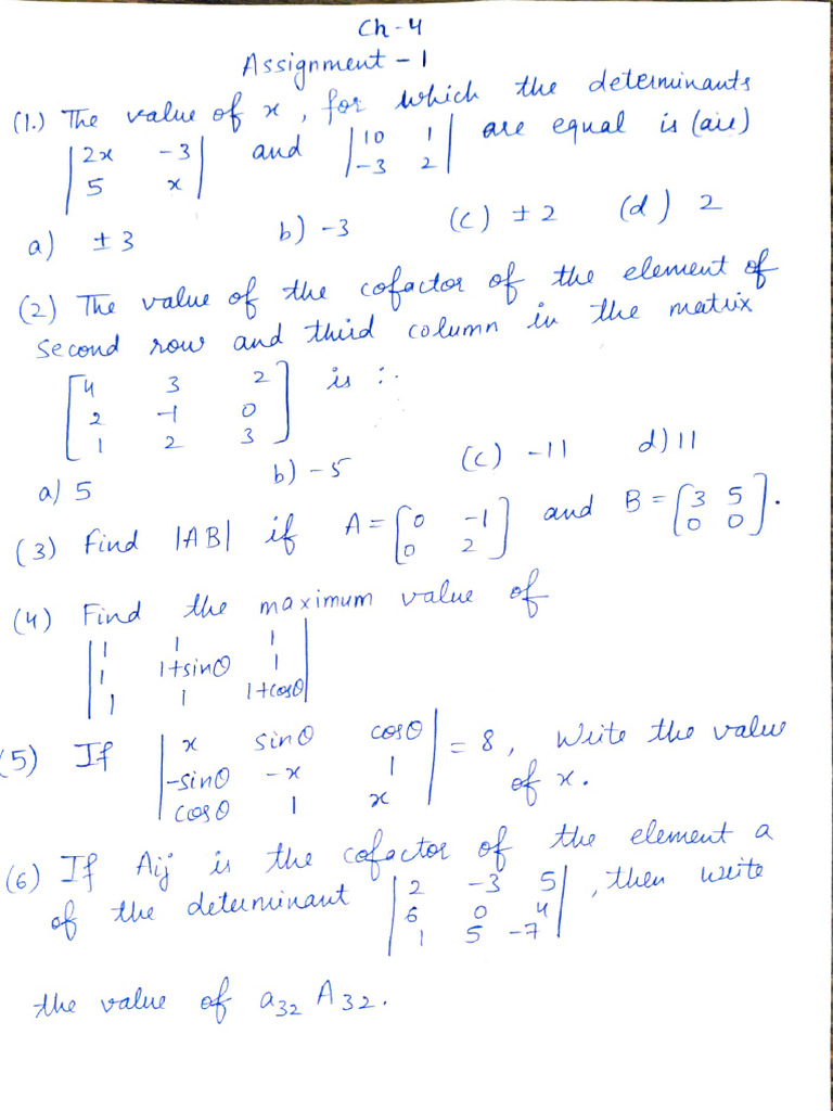 Ch-4 Maths Assignment-1 | PDF