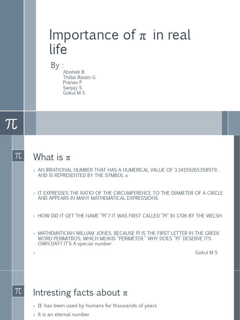 Importance of π in Real Life | PDF | Pi | Trigonometry