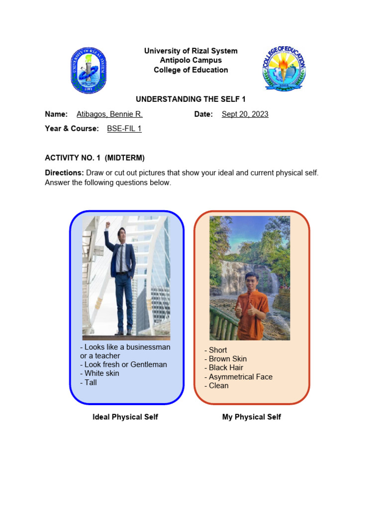 Bennie Atibagos - UTS Act 1 MIDTERM | PDF | Career & Growth | Self-Improvement