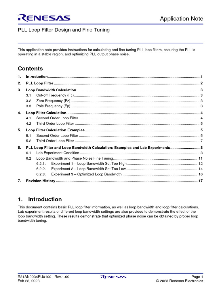 REN_General-PLL-Loop-Filter-Design-Fine-Tuning_APN_20230228 | PDF | Bandwidth (Signal Processing ...