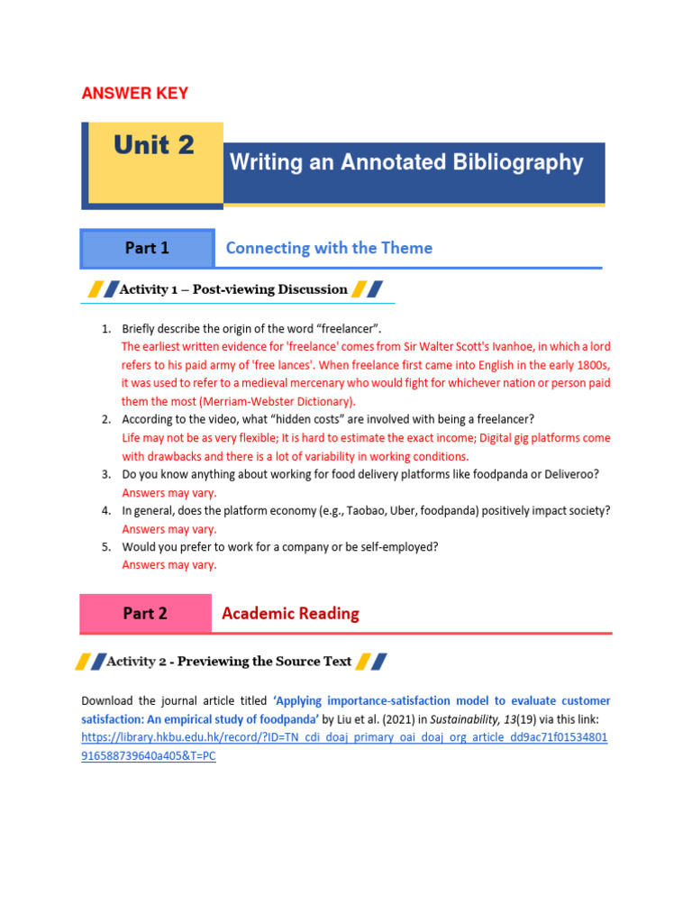 Unit 2_Answer Key | PDF | Social Media | Popular Culture & Media Studies