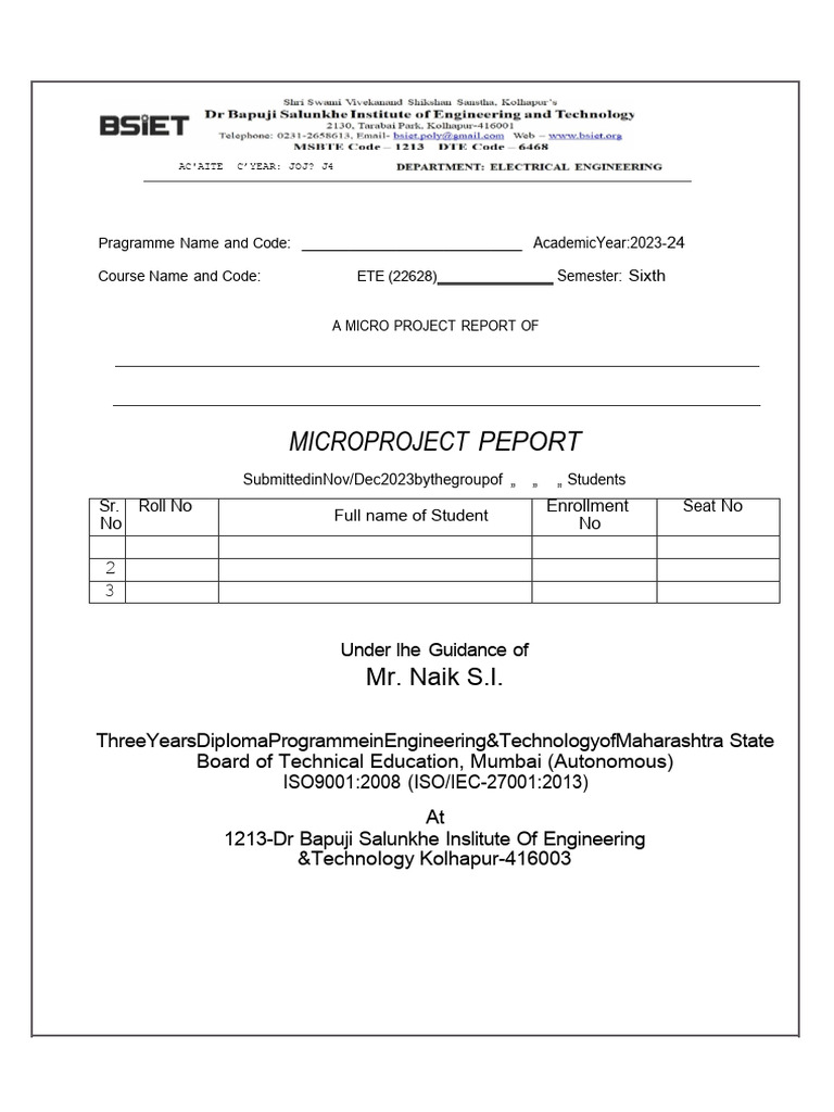 ETE Micro-Project Format | PDF | Electrical Grid | Distributed Generation