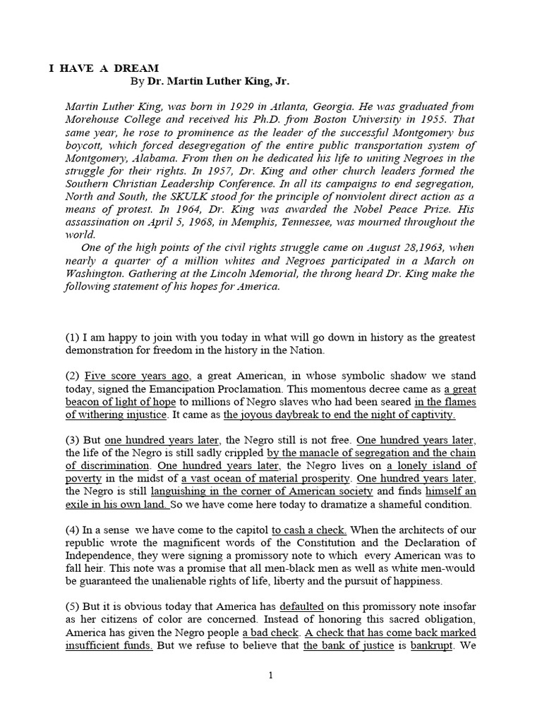 King’s Dream: A Call for Racial Justice | PDF | Martin Luther King Jr.