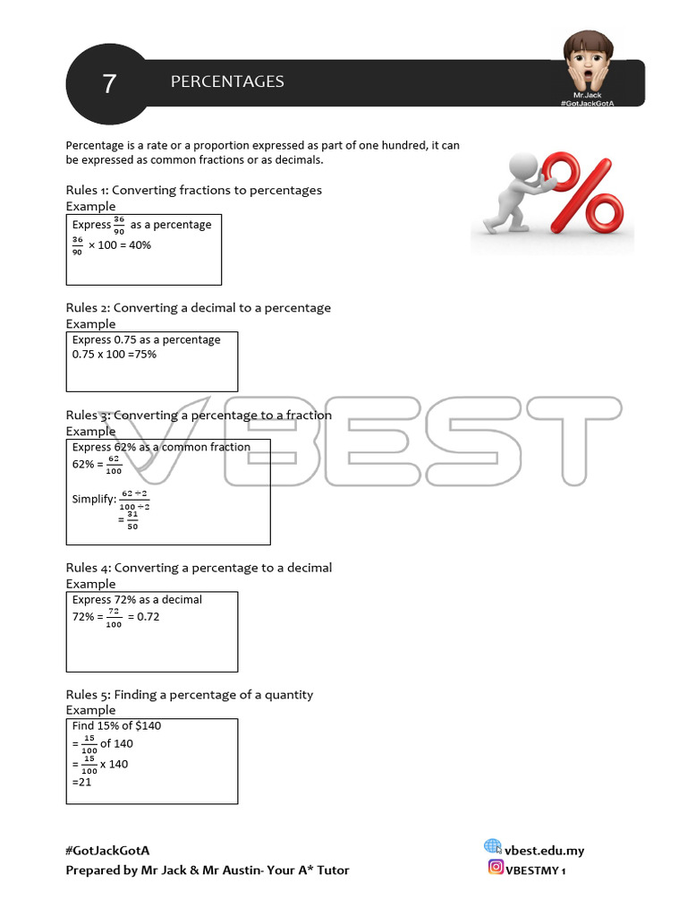 Percentage | PDF | Percentage | Decimal