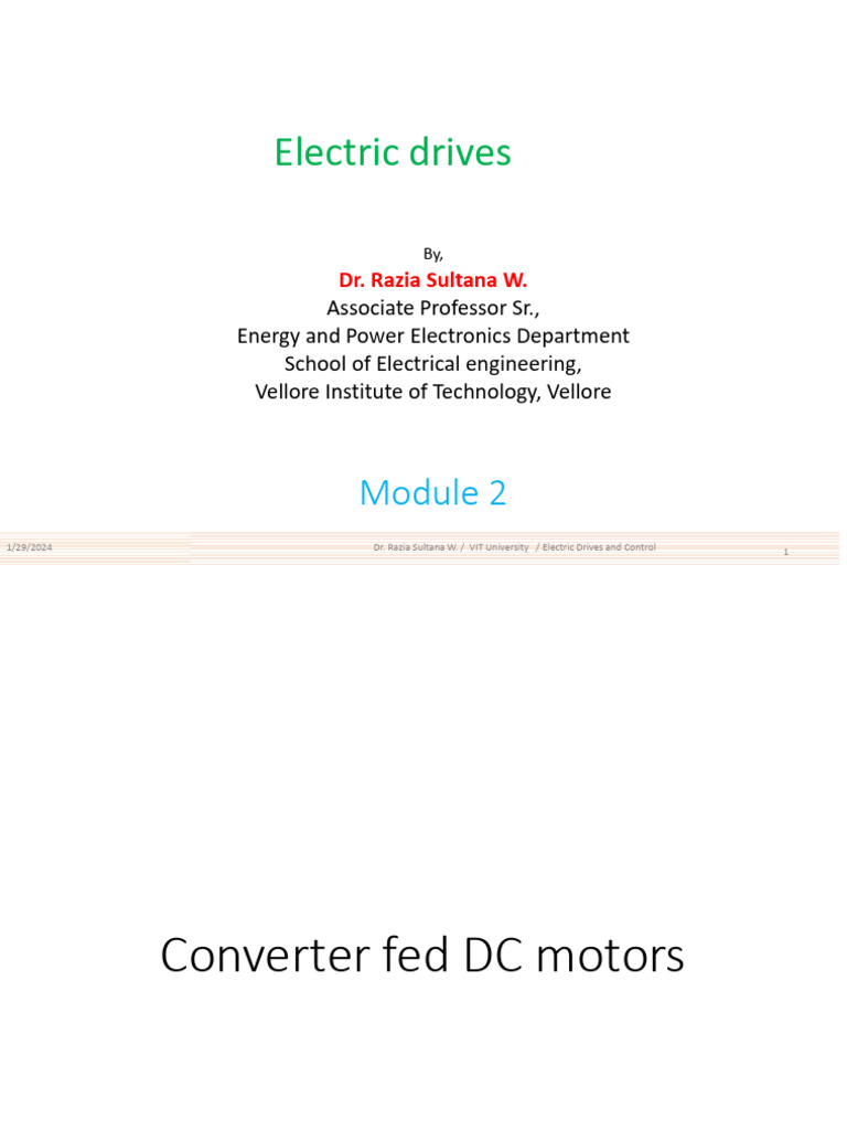 4-Converter Fed Drives-29-01-2024 | PDF | Rectifier | Electric Motor