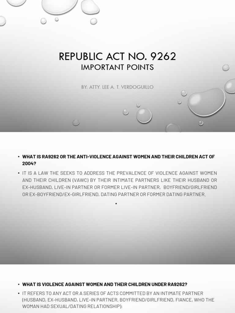 Vawc Act Ra 9262 | PDF | Psychological Abuse | Domestic Violence