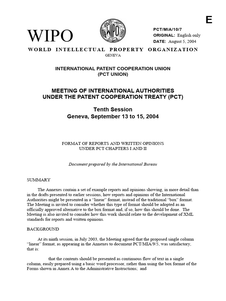 PCT Mia 10 7 | PDF | Priority Right | Patent Application