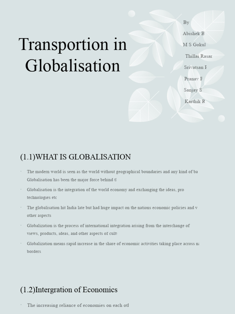Transportion in Globalisation | PDF | Transport | Globalization
