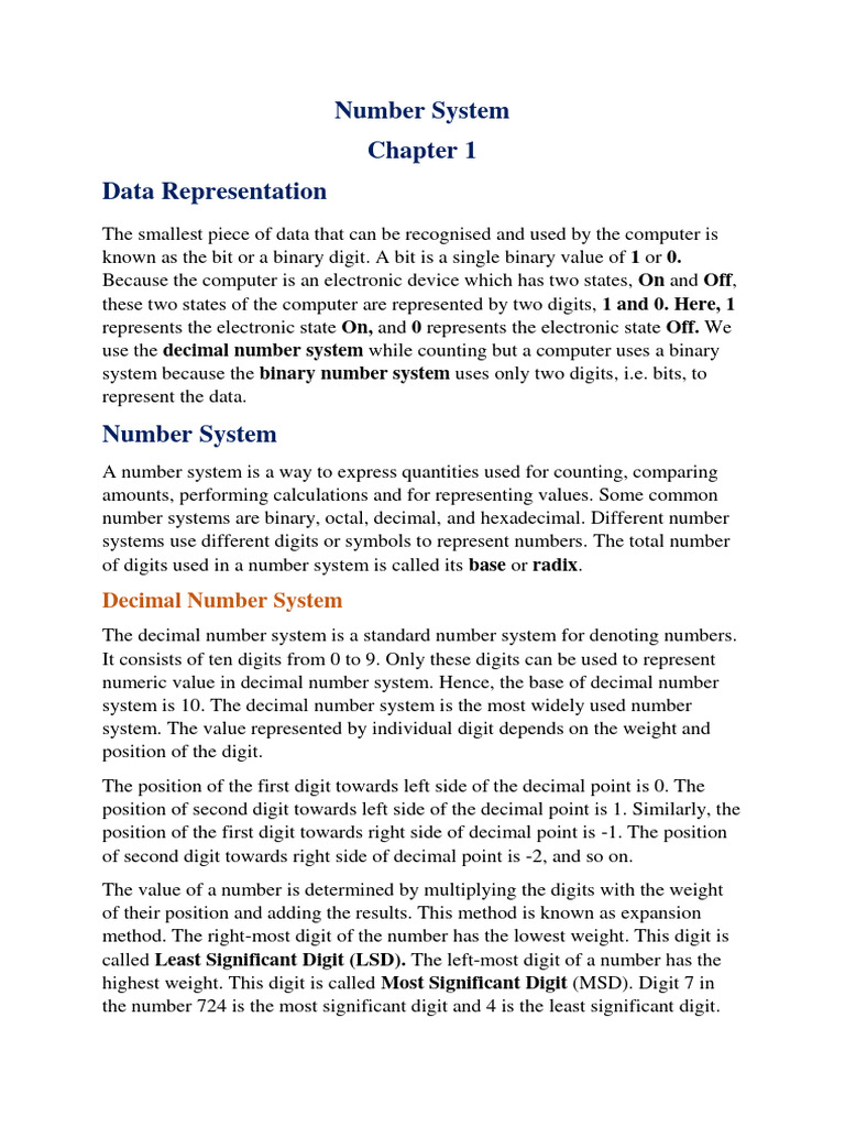 CH 1 Number System | PDF | Decimal | Numbers