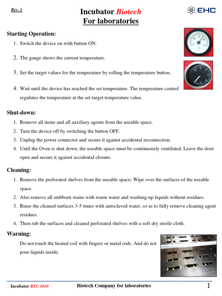 Incubator Biotech Instruction | PDF