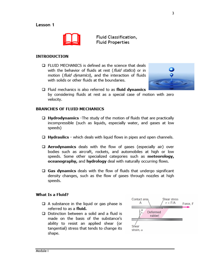 Introduction to Fluid Mechanics Concepts | PDF | Fluid Mechanics ...