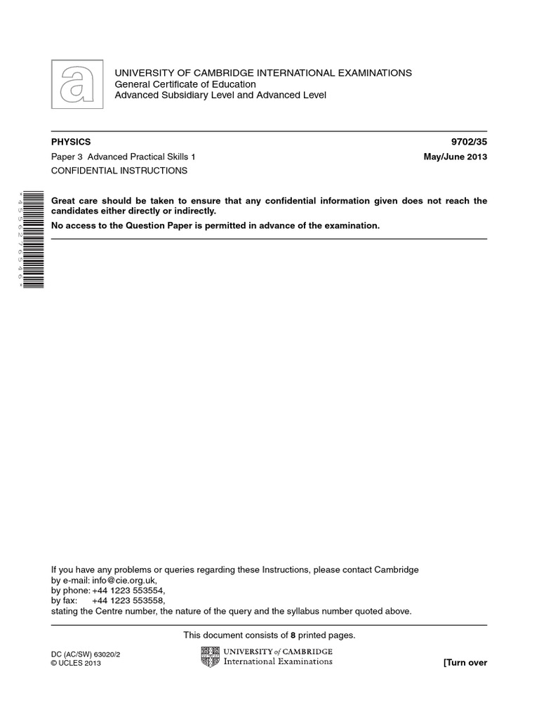 University of Cambridge International Examinations General Certificate ...