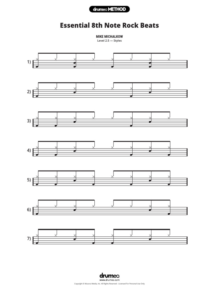 DM 2 34 Essential 8th Note Rock Beats | PDF | Government Information ...
