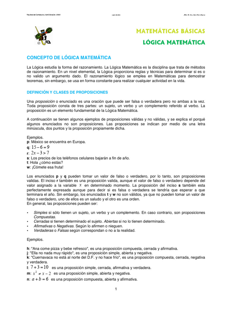 Logica Matematica | PDF | Proposición | Puerta lógica
