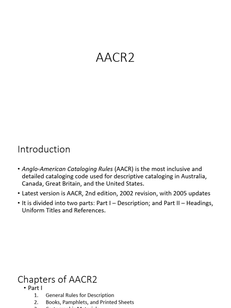 AACR2 | PDF | Infection | Videotape