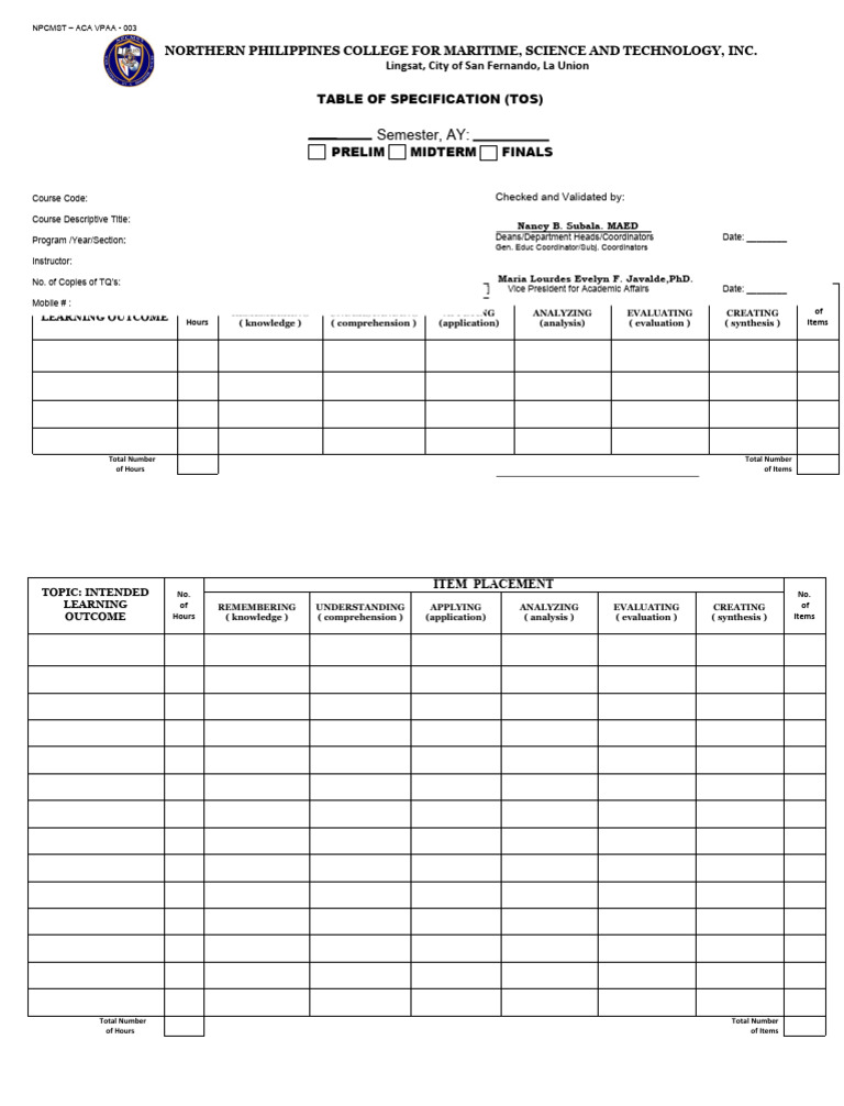 Tos Template v2 | PDF | Learning | Cognition