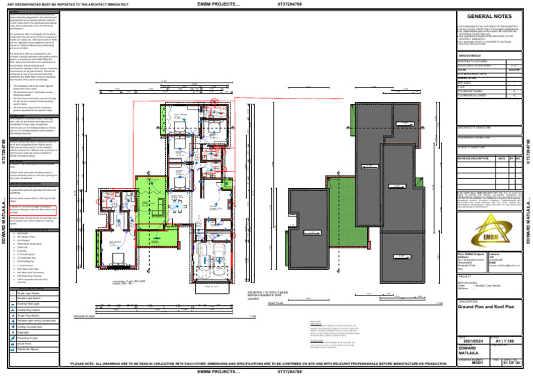 Floor Plan and Roof Plan | PDF | Roof | Architect