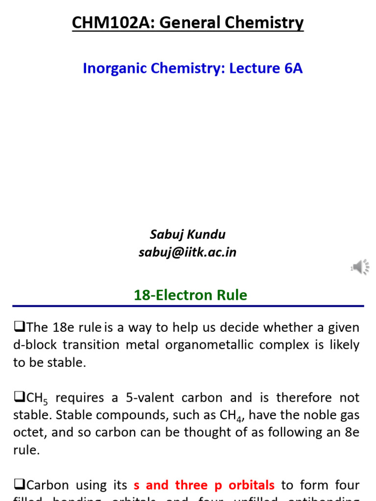 IC - Lecture 6A | PDF | Ligand | Ionic Bonding