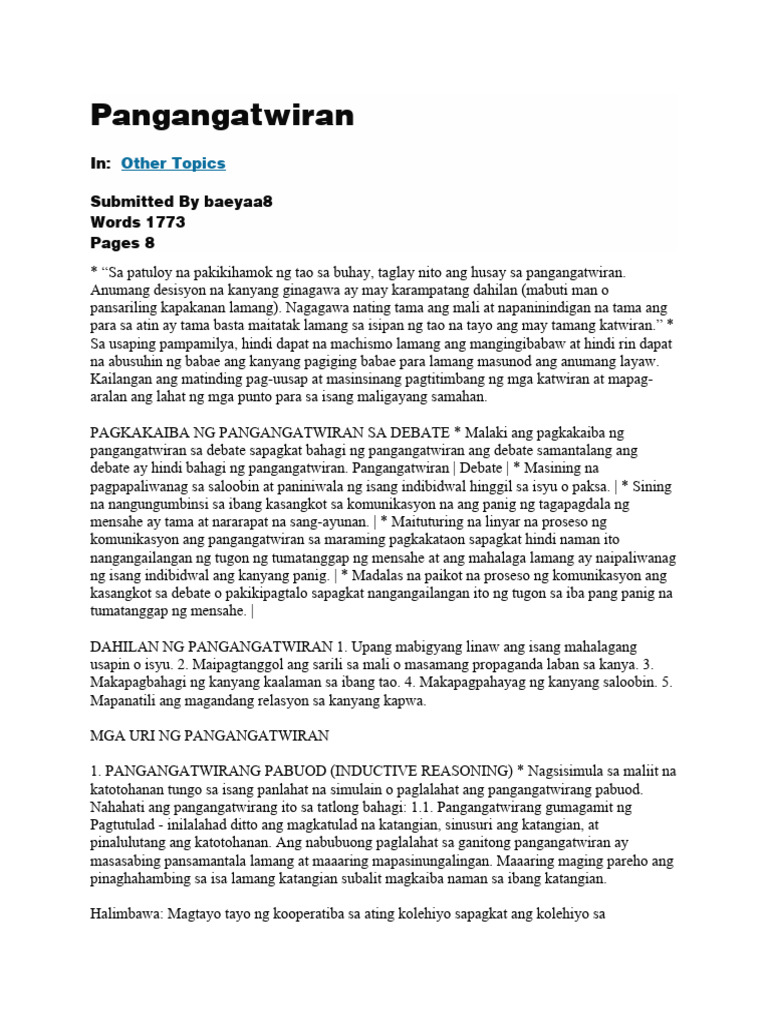 Research Filipino 8 | PDF