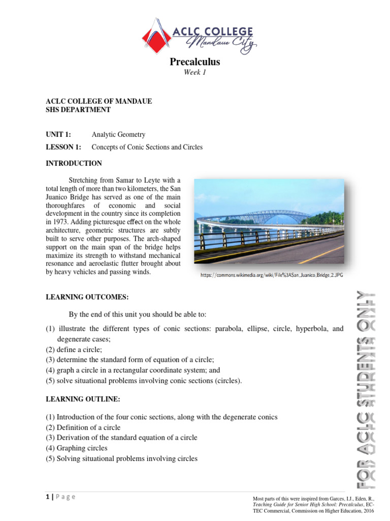 Pre Calculus Handouts Quarter 1 2023 2024 | PDF | Ellipse | Euclidean ...