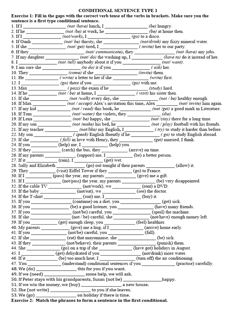 Conditional Sentence Type 1 | PDF