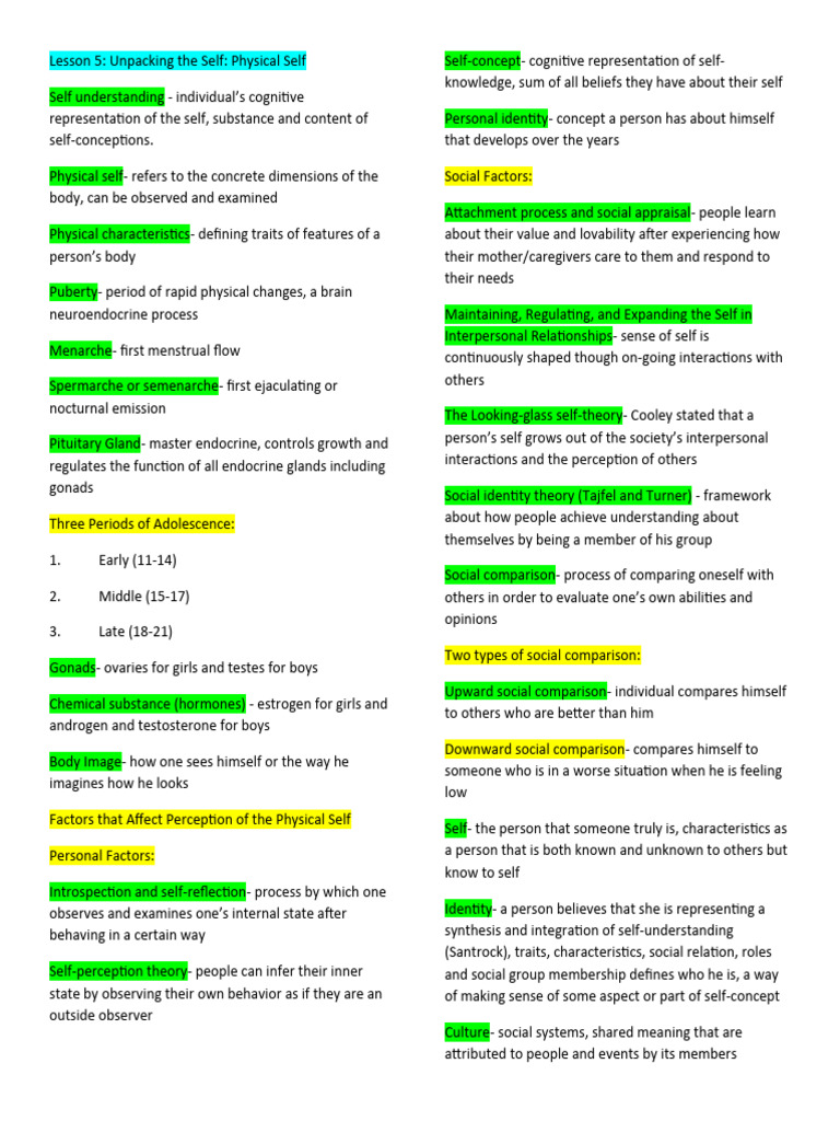 Understanding The Self | PDF | Love | Self Concept