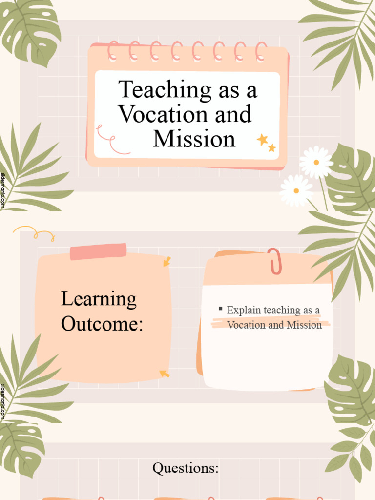 Teaching As A Vocation and As A Mission | PDF | Abrahamic Religions ...