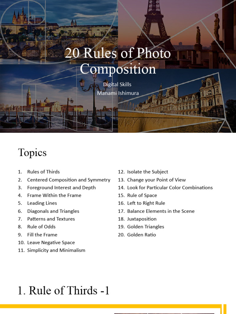 20 Essential Photo Composition Rules | PDF | Composition (Visual Arts ...