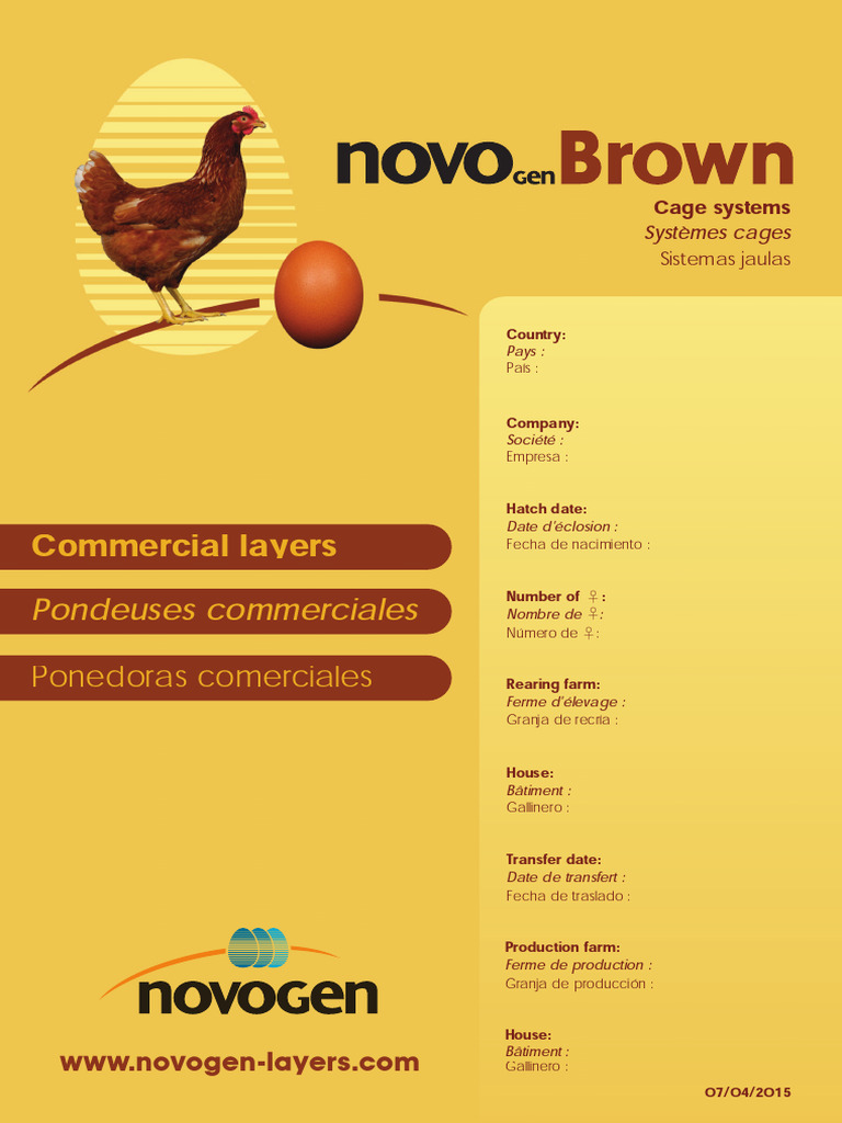 NOVOgen BROWN Commercial Layers | PDF | Nutrition | Diet & Nutrition