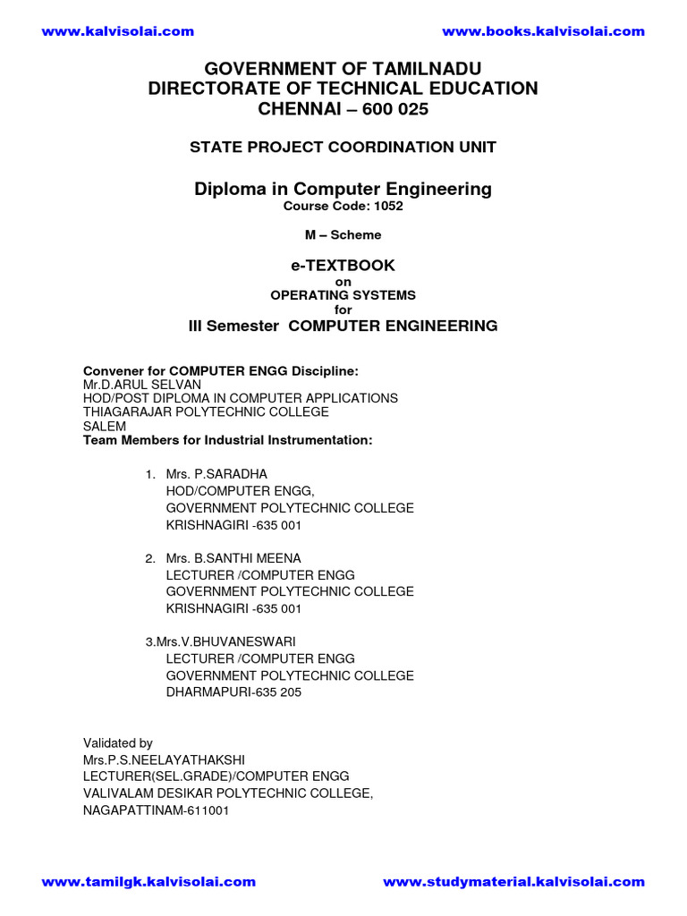 CS Polytechnic Engineering-Operating Systems Semester 3 Text Books | PDF | Computer Data Storage ...