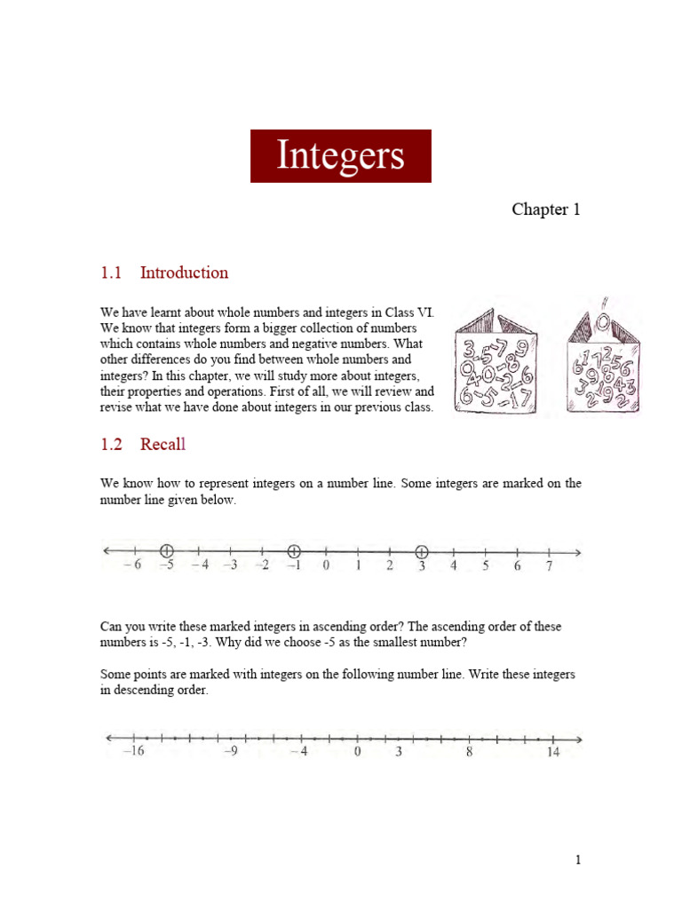 Introduction To Integers To Kids | PDF | Integer | Mathematical Objects