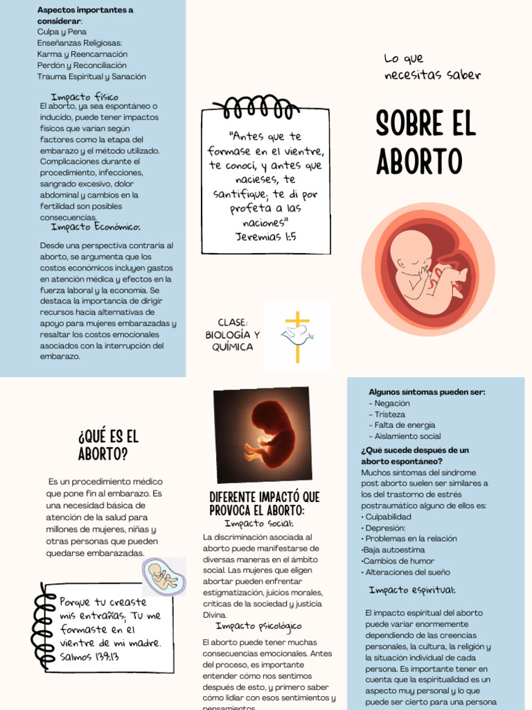 Trifilio Sobre El Aborto (Trípticos) | Descargar gratis PDF | Aborto | El embarazo