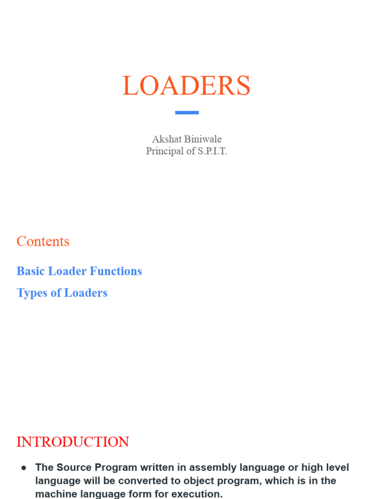 LOADERS | PDF | Computer Program | Programming