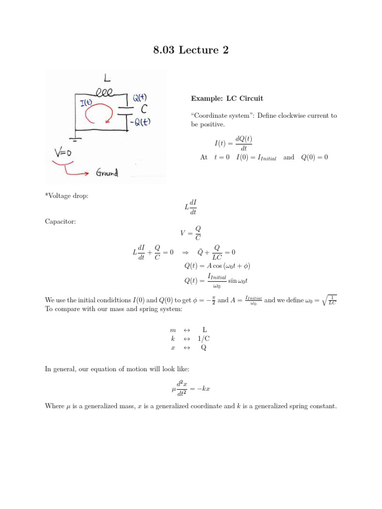 Physics: LC Circuits & Oscillations | PDF | Damping | Newton's Laws Of ...