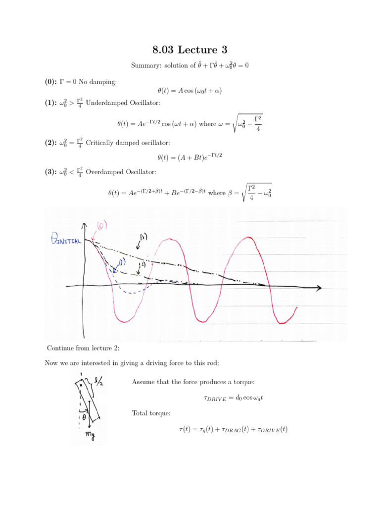 lecture note about non harmonic motion | PDF | Damping | Motion (Physics)
