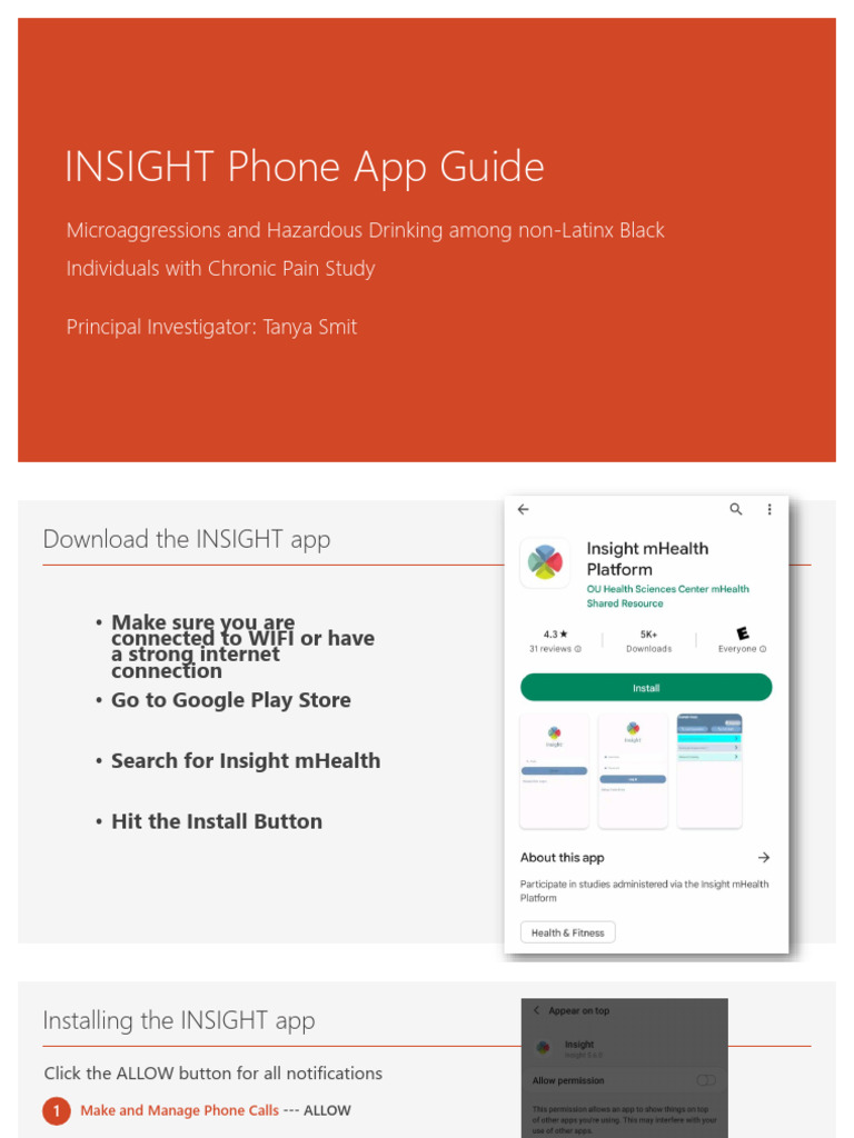 INSIGHT Phone App Guide Updated | PDF | Mobile App | Google Play