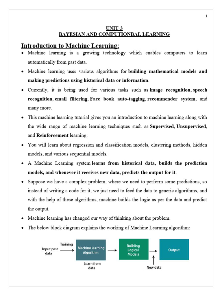 Unit-3 ML Mech 3-2 | Download Free PDF | Machine Learning | Statistical Classification