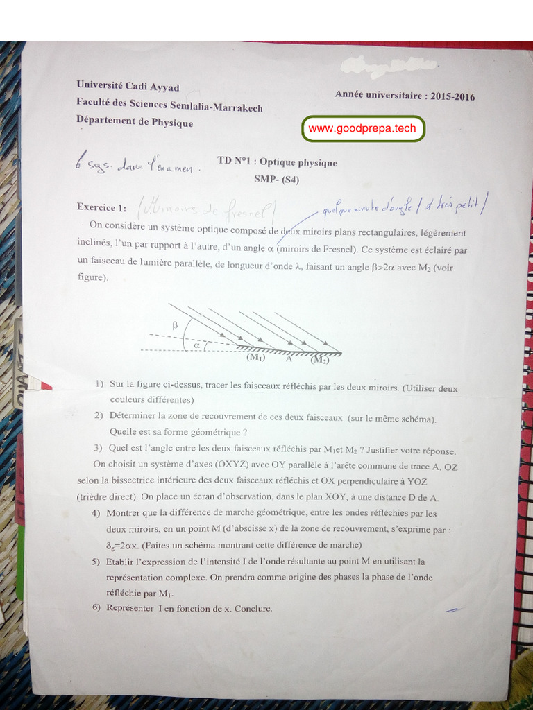 TD1 Optique Physique | PDF
