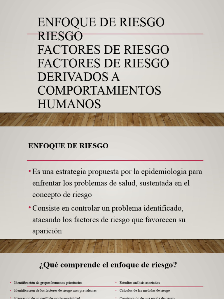Factores de Riesgo Derivados A Comportamientos Humanos | Descargar gratis PDF | Riesgo | Factor ...