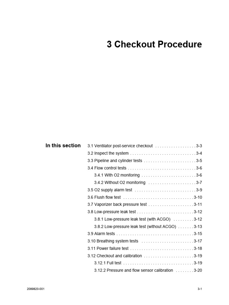 Checkout Procedure | Download Free PDF | Apnea | Nitrous Oxide