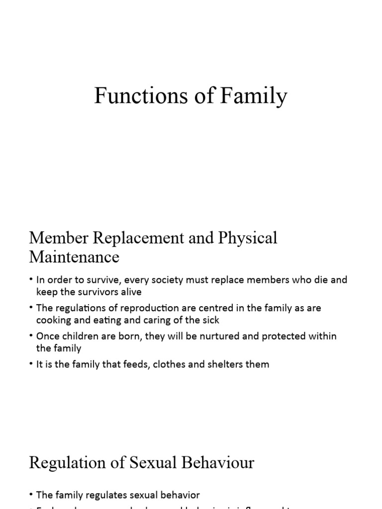 2.3 Functions of Family | PDF | Family | Socialization