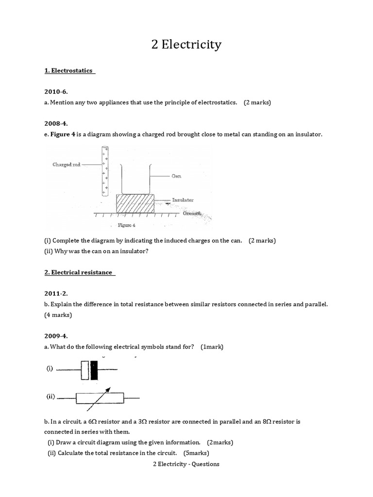 02 Electricity Pdf Series And Parallel Circuits Electrical Resistance And Conductance