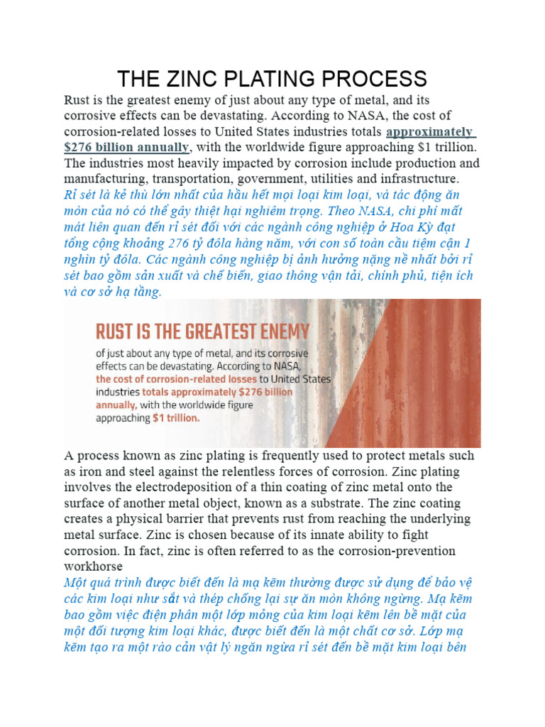 The Zinc Plating Process | PDF