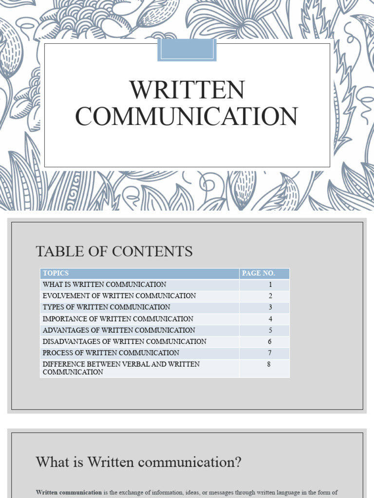 Written Communication | PDF | Communication | Writing