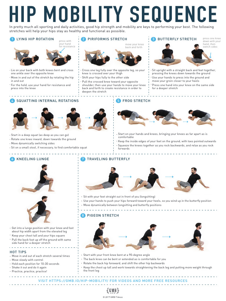 Hip-Stretch-Cheatsheet | PDF | Foot | Anatomical Terms Of Motion